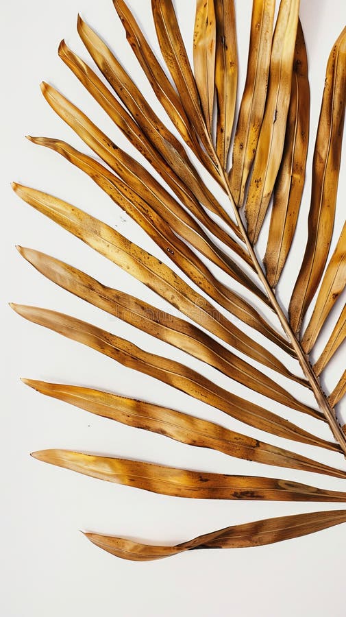 Dried Palm Leaf on White Background, Natural Botanical Concept Stock ...