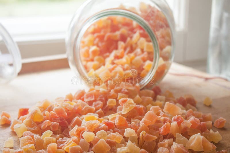 Dried papaya cubes stock photo. Image of nutrition, gourmet - 52002508