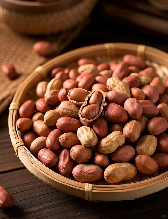 Dried Peanuts in Shell and without Shell Stock Photo - Image of food ...
