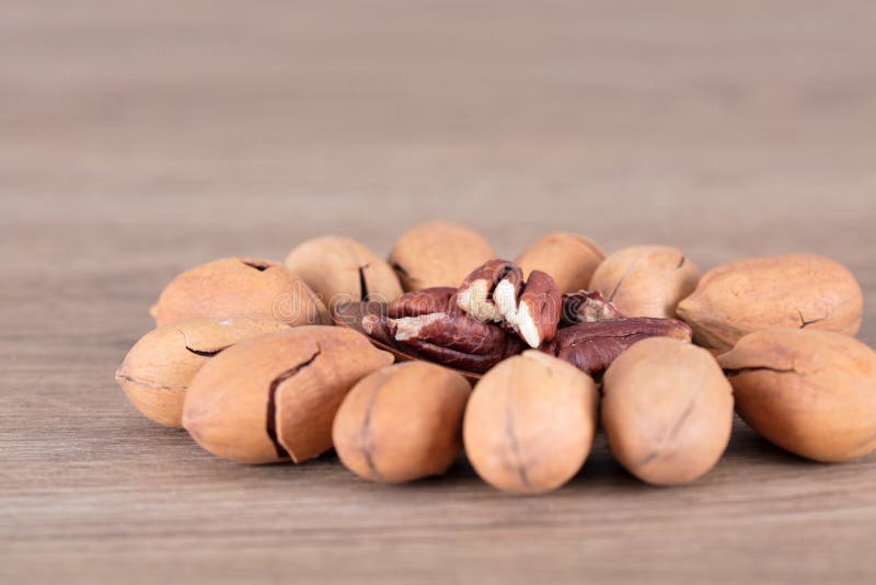 Dried Pecans and a Spoonful of Nuts are Arranged in the Shape of Small ...