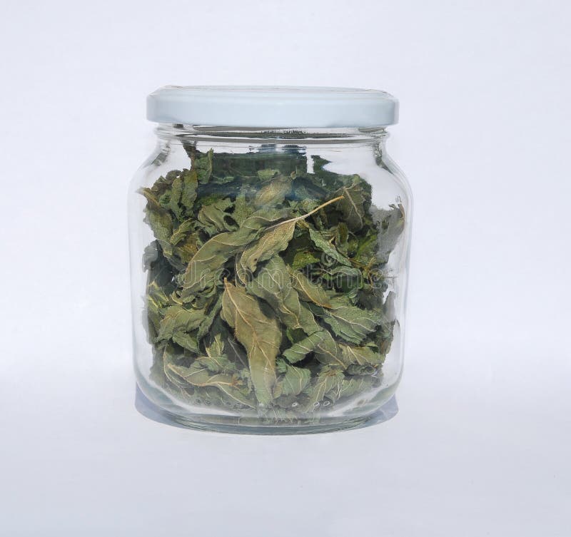 Dried Peppermint in Jar stock image. Image of herbs, shiny - 11099517
