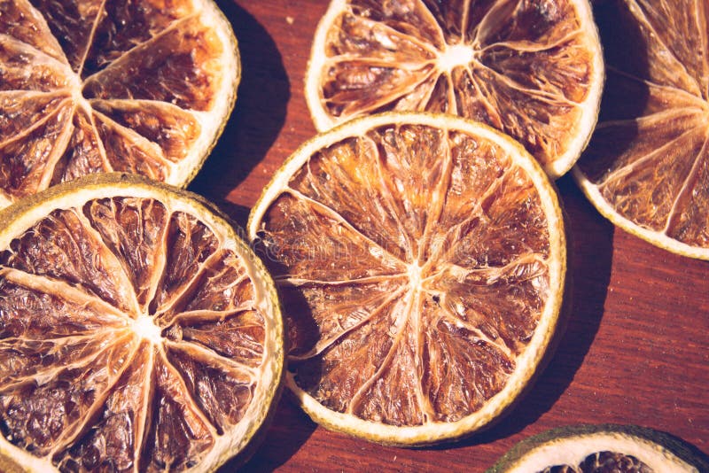 Dried Pieces of Sliced Lemon Stock Image - Image of decorative ...