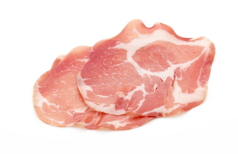 Dried Pig Meat Slices. Delicatess. Stock Photo - Image of delicatess ...