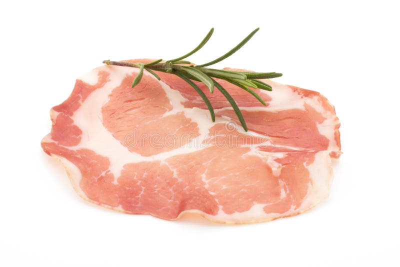 Dried Pig Meat Slices. Delicatess Stock Photo - Image of meat, close ...