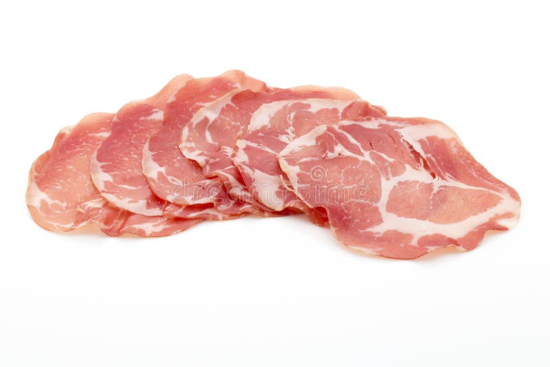 Dried Pig Meat Slices. Delicatess Stock Image - Image of loin, beef ...