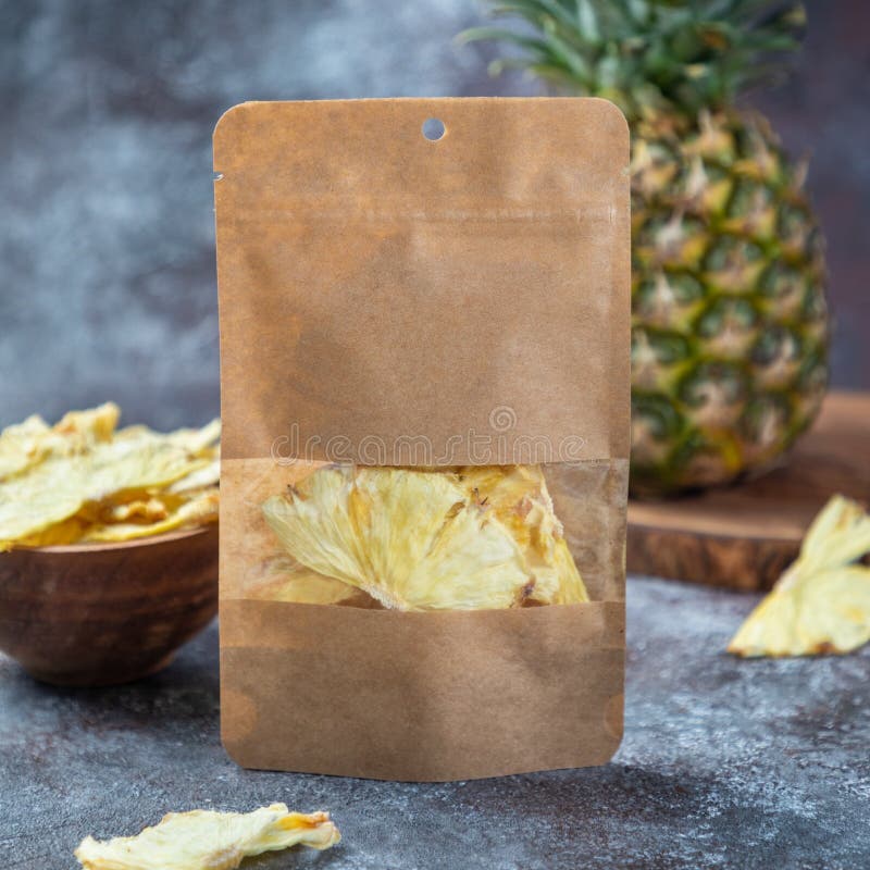 Dried Pineapple in Paper Package Stock Image - Image of pineapple ...