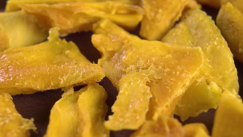 Dried Preserved Mango Pieces Stock Footage - Video of textured, food ...