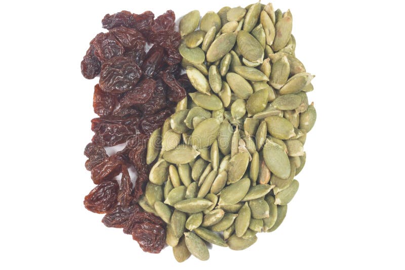 Dried Raisins and Dried Pumpkin Seeds Stock Photo - Image of copyspace ...