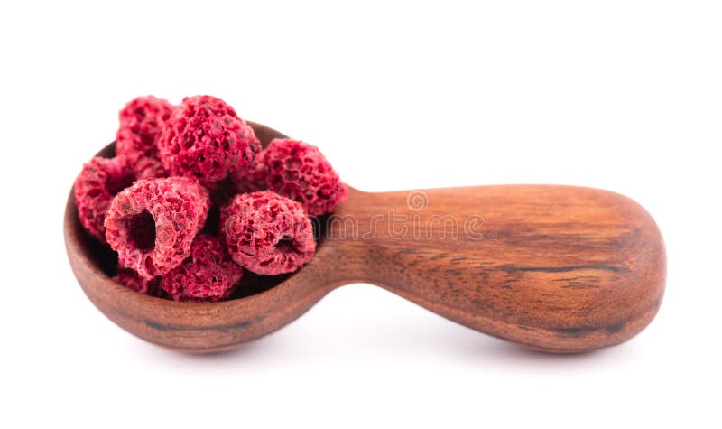 Dried Raspberry Isolated on White Background. Dehydrated Raspberry in ...