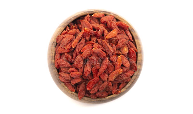 Red Dehydrated Goji Berries and Goji Berry Powder Isolated on White ...