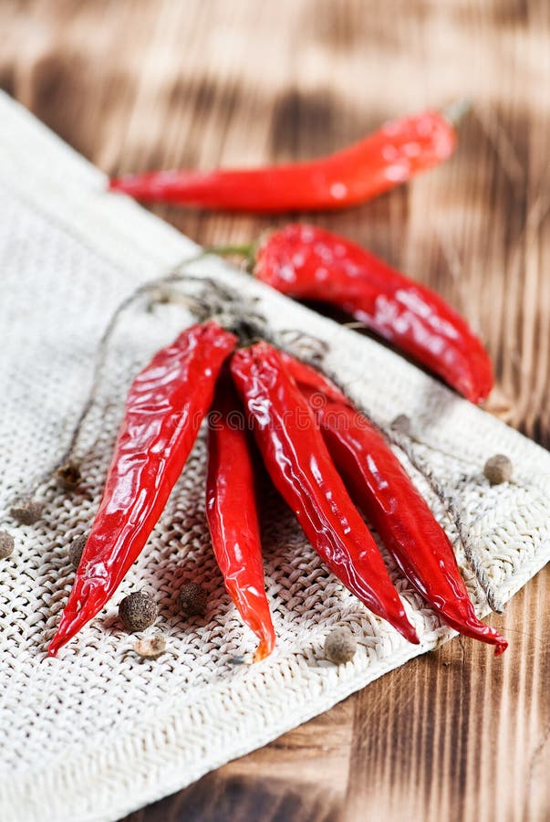 Bag of dried red chilies stock photo. Image of organic - 13721520