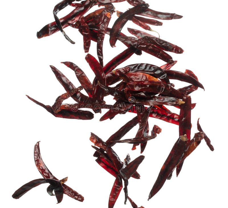 Dried Red Hot Chilli Fall Down Explosion, Dried Red Chilli Float ...