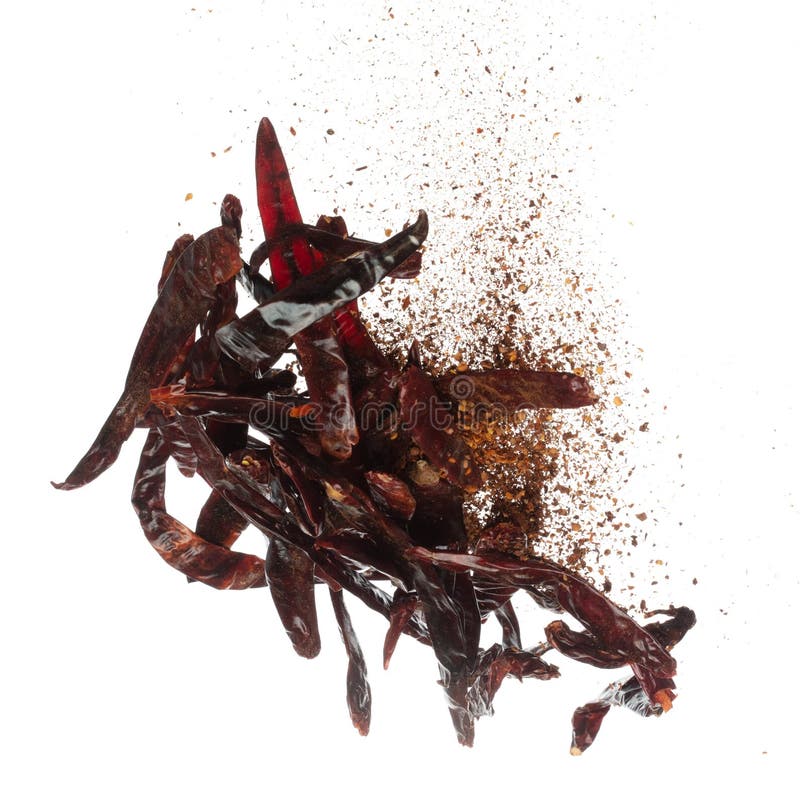 Dried Red Hot Chilli Fall Down in Glass Bowl, Dried Red Chilli Float ...