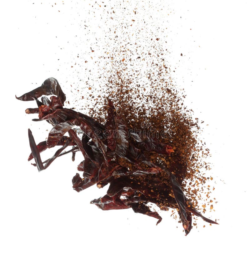 Dried Red Hot Chilli Fall Down Explosion, Dried Red Chilli Float ...