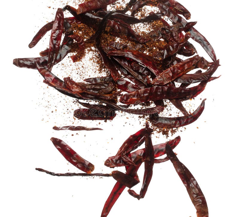 Dried Red Hot Chilli Fall Down Explosion, Dried Red Chilli Float ...