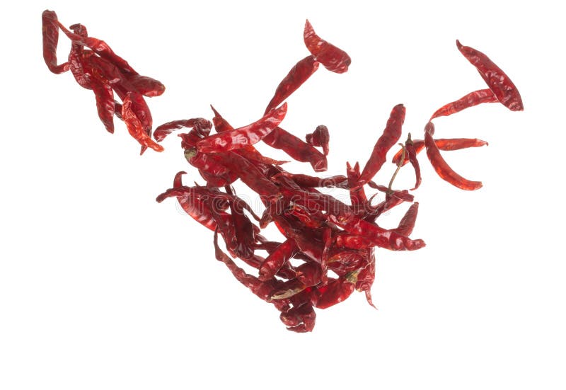 Dried Red Hot Chilli Fall Down in Glass Bowl, Dried Red Chilli Float ...