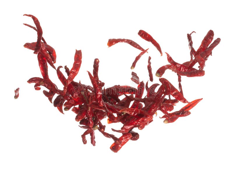 Dried Red Hot Chilli Fall Down Explosion, Dried Red Chilli Float ...