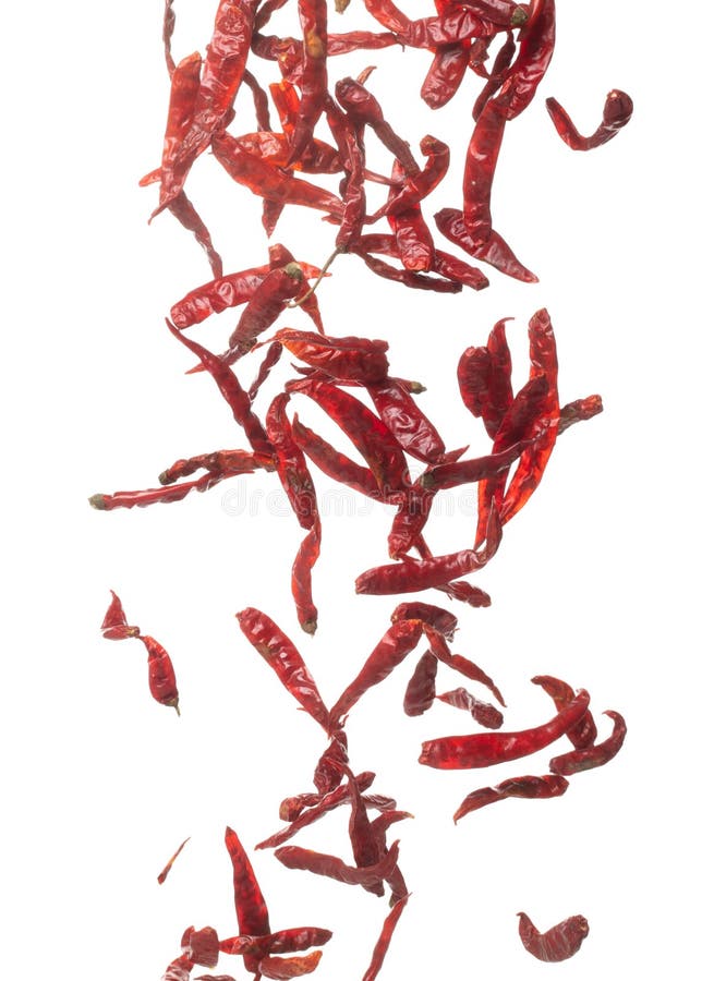 Dried Red Hot Chilli Fall Down Explosion, Dried Red Chilli Float ...