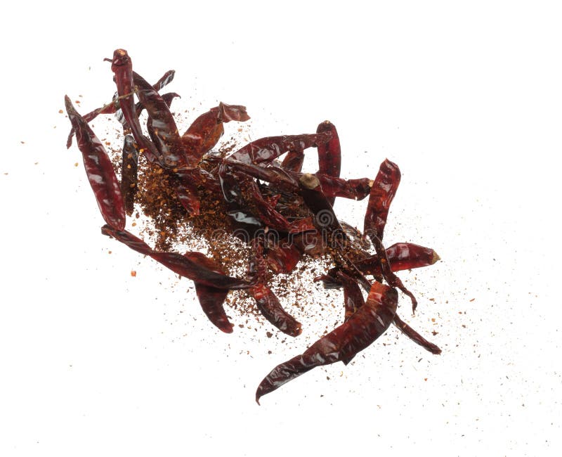 Dried Red Hot Chilli Fall Down Explosion, Dried Red Chilli Float ...