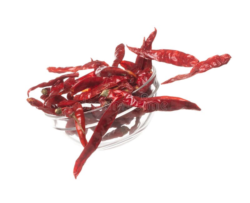 Dried Red Hot Chilli Fall Down in Glass Bowl, Dried Red Chilli Float ...