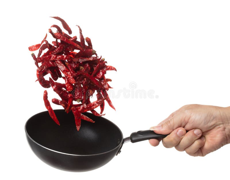 Dried Red Hot Chilli Fall Down in Glass Bowl, Dried Red Chilli Float ...