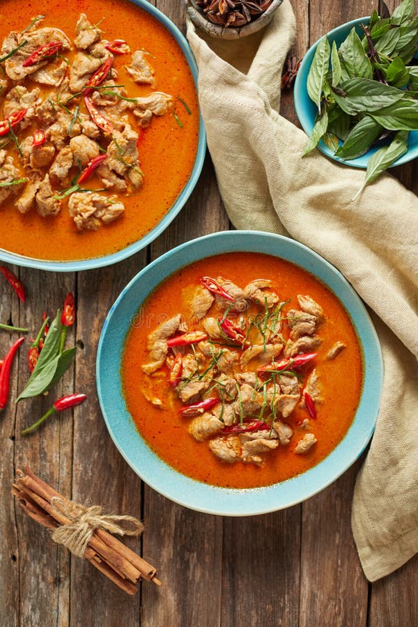 Dried Red Pork Coconut Curry. Stock Image - Image of kitchen, cooked ...