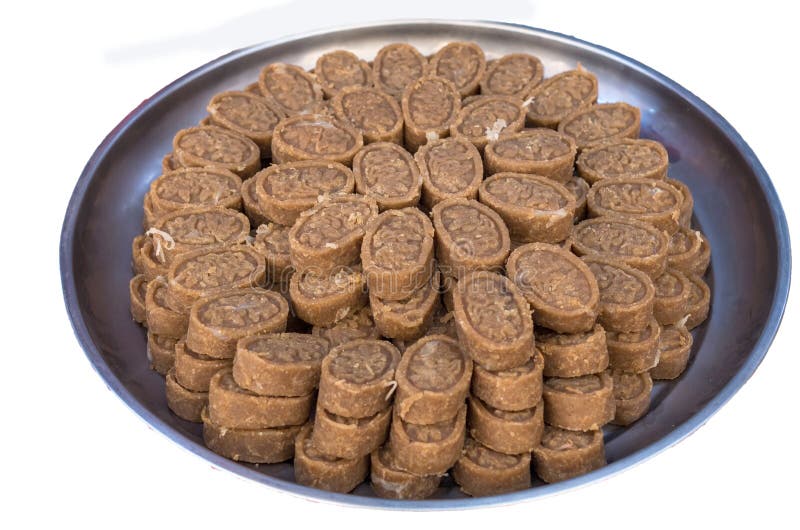 Dried Rice Balls and Coconut with Chinese Symbol Stock Image - Image of ...