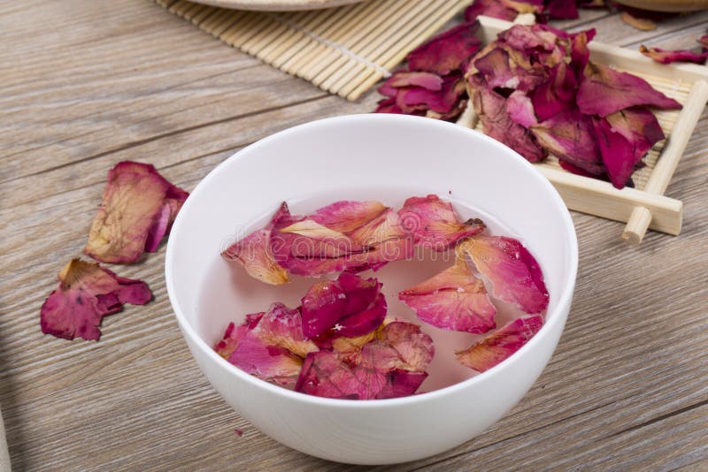 Dried Rose Petals for Natural Herbal Drink. Stock Image - Image of ...