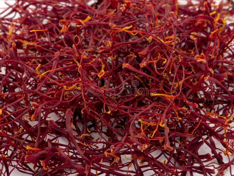 Close Up Of Saffron Rock Candy Sugar Crystal In A Traditional Copper ...