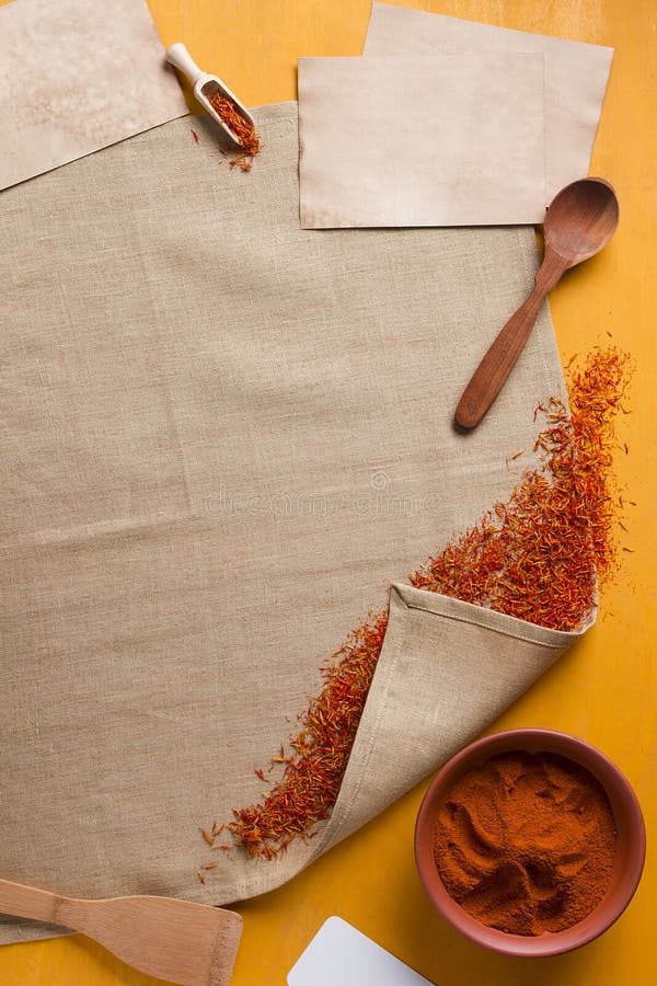 Dried Saffron Spice and Ground Saffron Stock Photo - Image of harvest ...