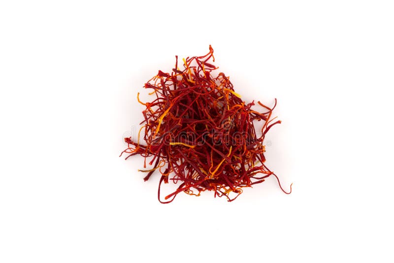 Dried Saffron Spice Isolated Stock Image - Image of flavor, spicy ...
