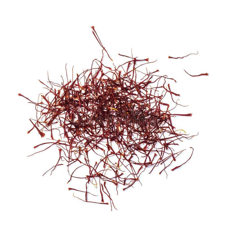 Dried Saffron Threads Isolated on a White Background. Stock Photo ...