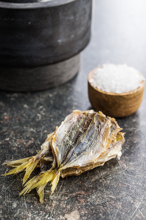 Dried salted fish. stock image. Image of asian, cuisine - 108792287