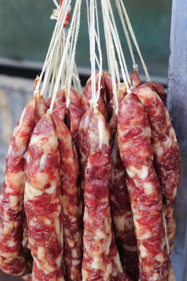 Dried sausage meat stock photo. Image of dinner, flavour - 36115556