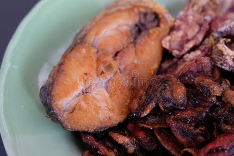 Dried Seafood on Plate, Dried Mussel-fish-squid on Plate. Stock Image ...