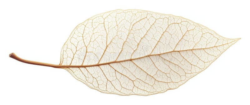 Dried Skeleton Leaf with Intricate Vein Pattern on Transparent ...