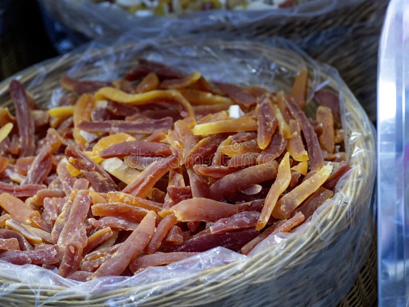 Dried Slice Pieces of Ripe Papaya Stock Photo - Image of cooking, sweet ...