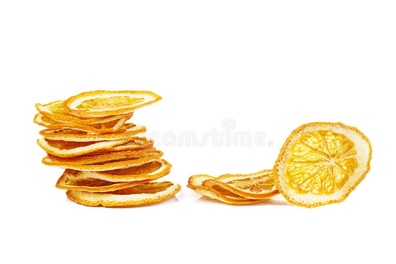 Dried Slices of Lemon Isolated on White Background Stock Photo - Image ...