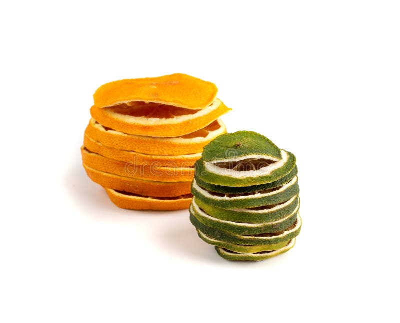 Dried Slices of Orange and Blood Orange Isolated Stock Image - Image of ...