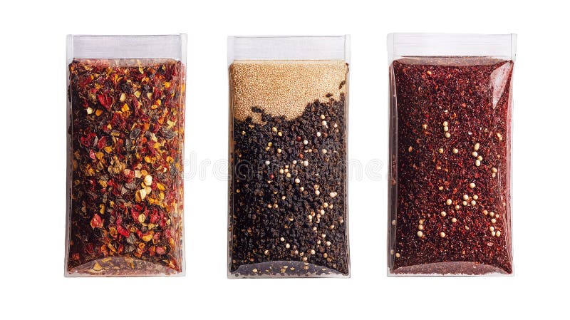 Dried Spices in Clear Packaging with Rich Colors and Textures for ...
