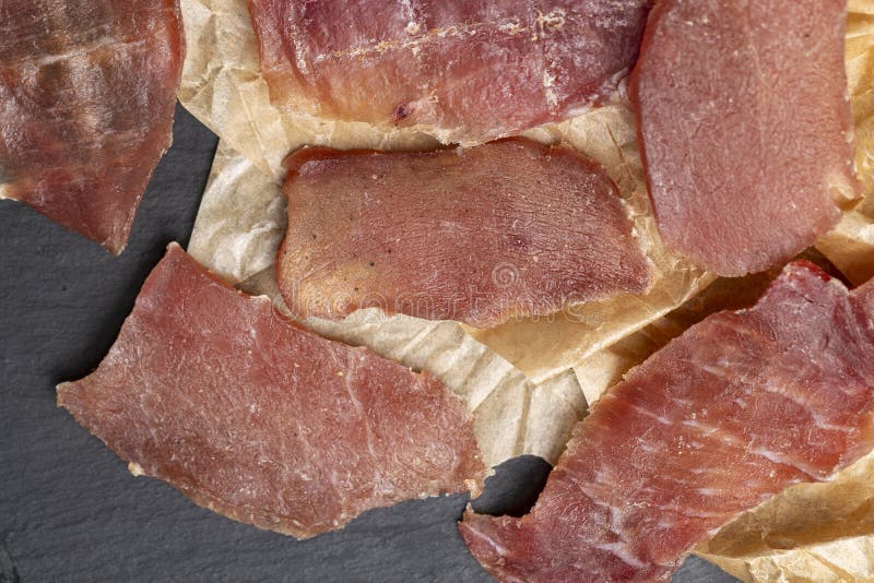 Dried with Spices and Salt Red Meat Stock Photo - Image of salt ...