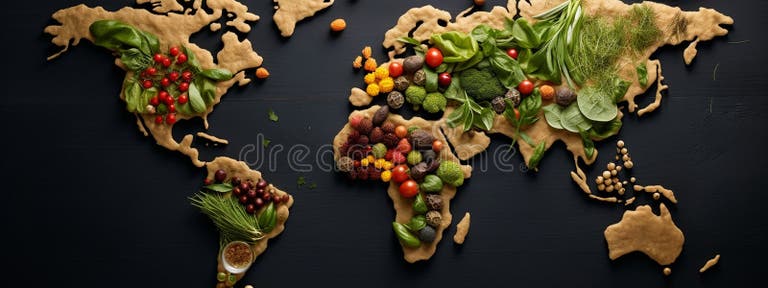 Dried Spices in World Map Shape Stock Image - Image of culinary, world ...