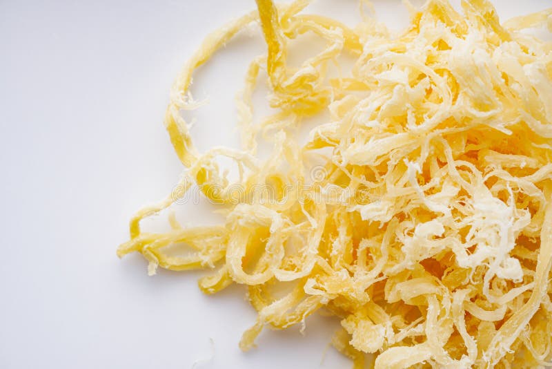 Dried Squid Meat on a White Acrylic Background Stock Image - Image of ...