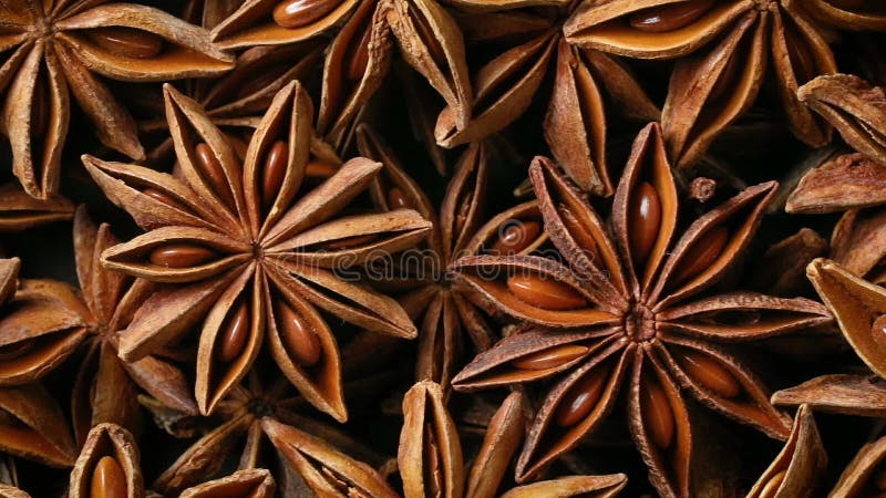 Star Anise Rotating Full Frame Background, Side View Looped Spinning ...
