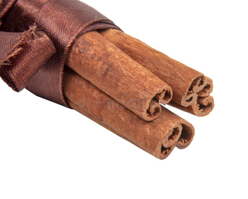 Dried Sticks of Cinnamon Natural Spices on White Isolated Stock Photo ...
