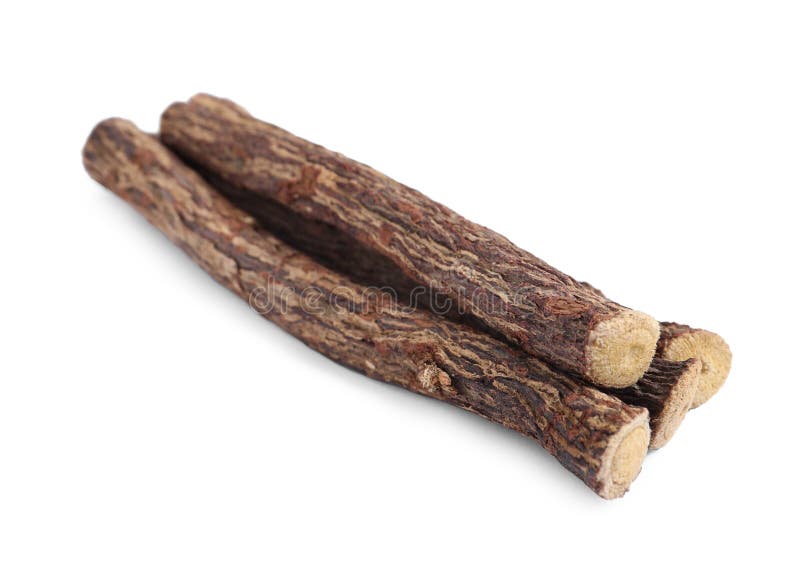 Dried Sticks of Liquorice Root on White Background Stock Photo - Image ...