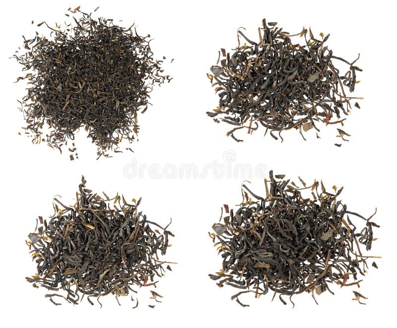 Dried Tea Leaves Isolated on White Background Texture Stock Photo ...