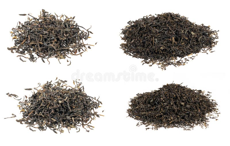 Dried Tea Leaves Isolated on White Background Texture Stock Image ...
