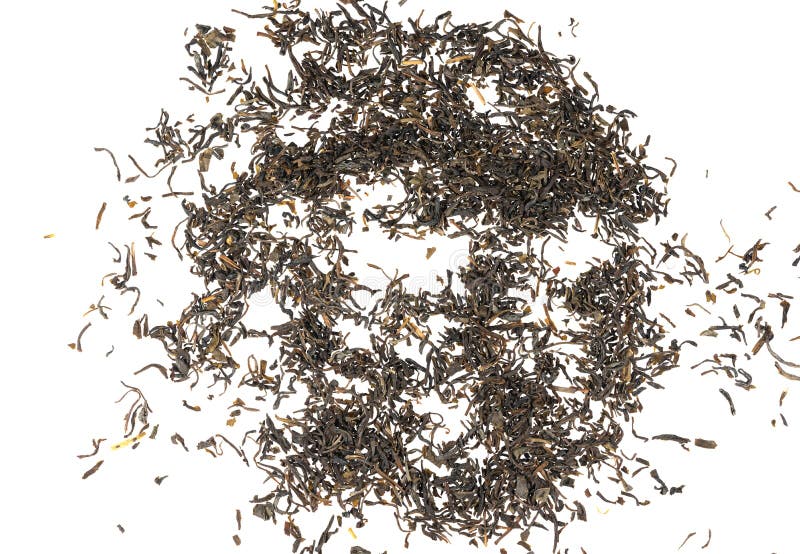 Dried Tea Leaves Isolated on White Background Texture Stock Photo ...