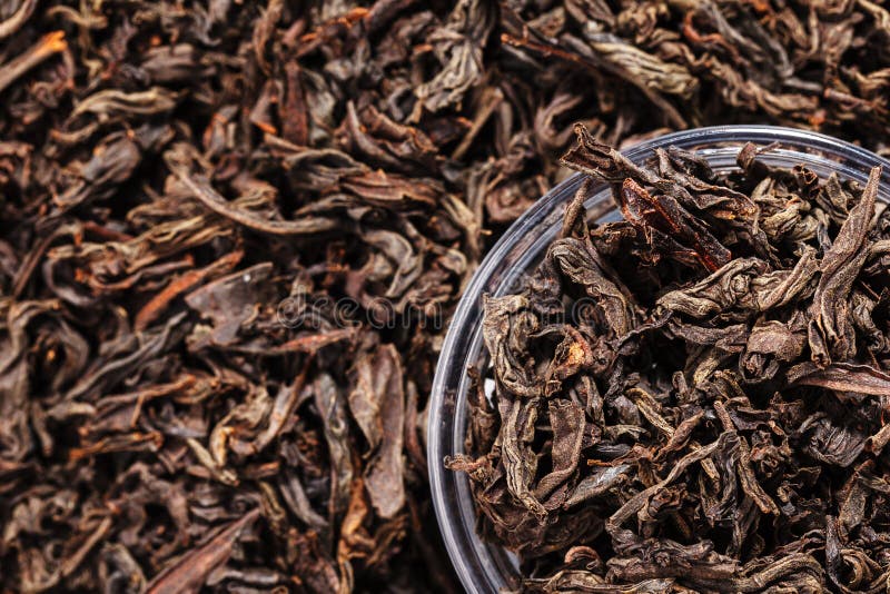 Dried Tea Leaves. Large Leaf Black Tea Stock Image - Image of china ...